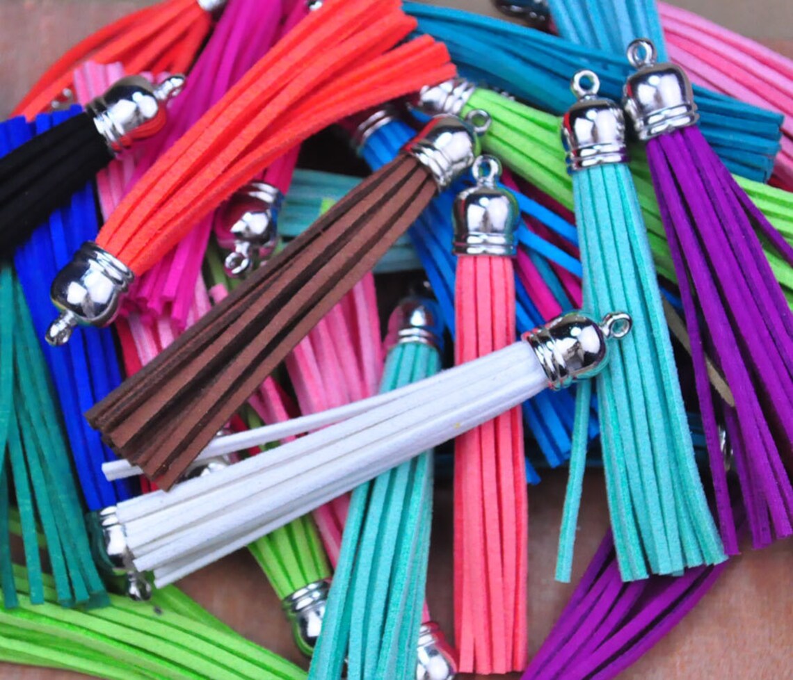 Large Mixed Colors Leather Tassel Fringe Tassel Fiber Tassel - Etsy