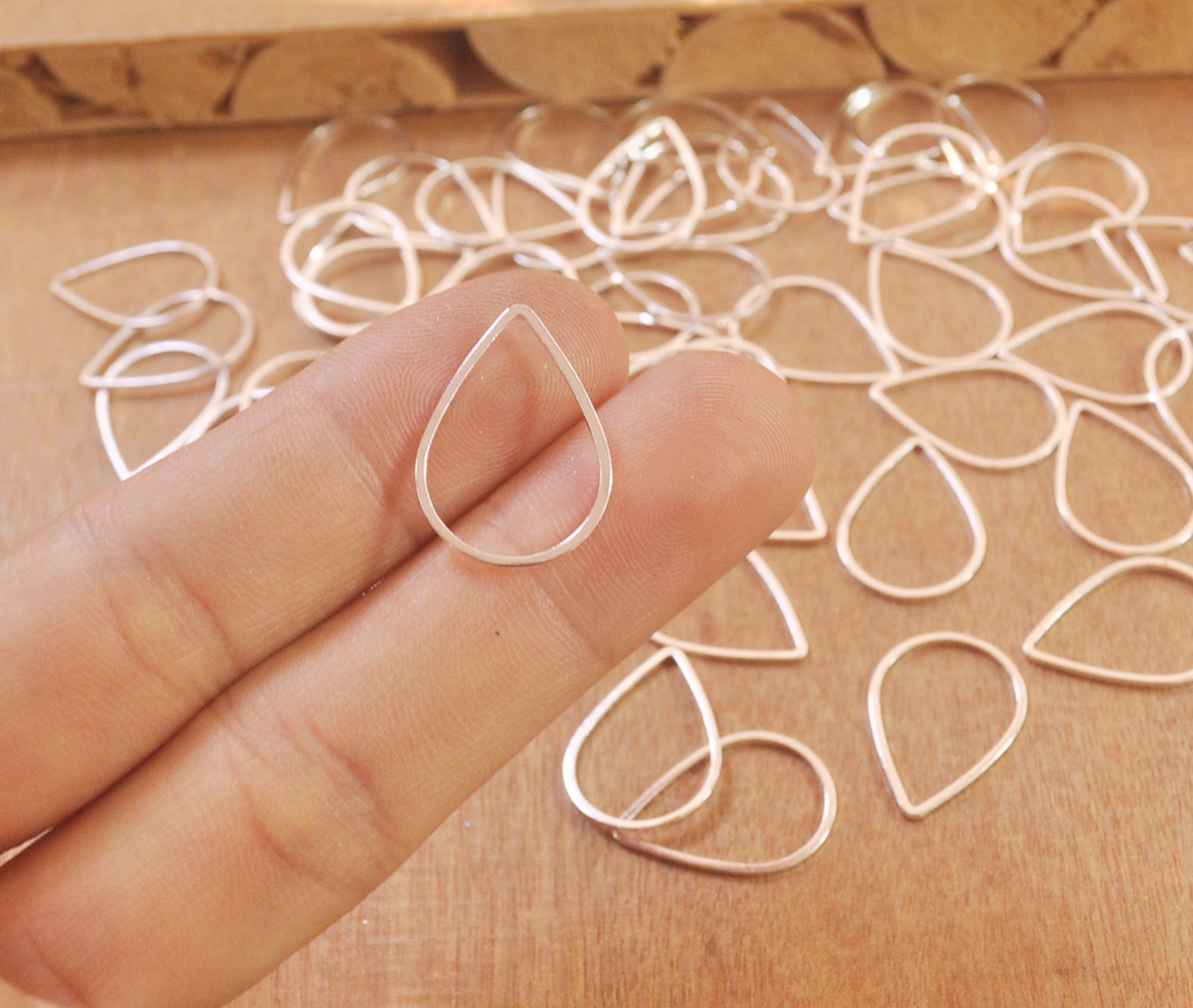 50Pcs Small Silver Plated Drop Pendant CharmsBrass | Etsy