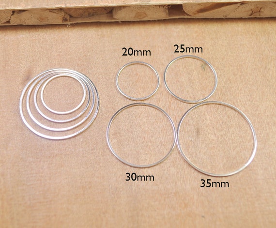 20 20mm 25mm 30mm 35mm 40mm Silver Circle Ringsround Brass | Etsy