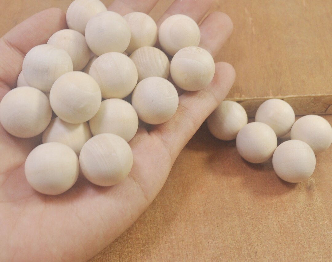 100 Pieces 20mm Natural Wooden Balls, Large Wooden Balls, Unfinished ...