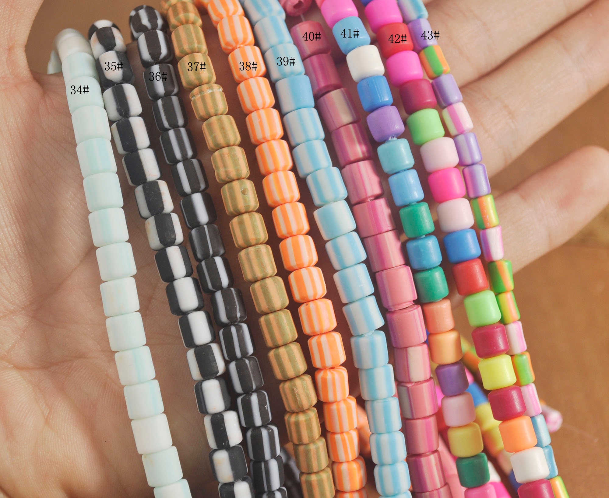 6mm Polymer Clay Tube Beadsbarrel Beads43 Colors Polymer - Etsy