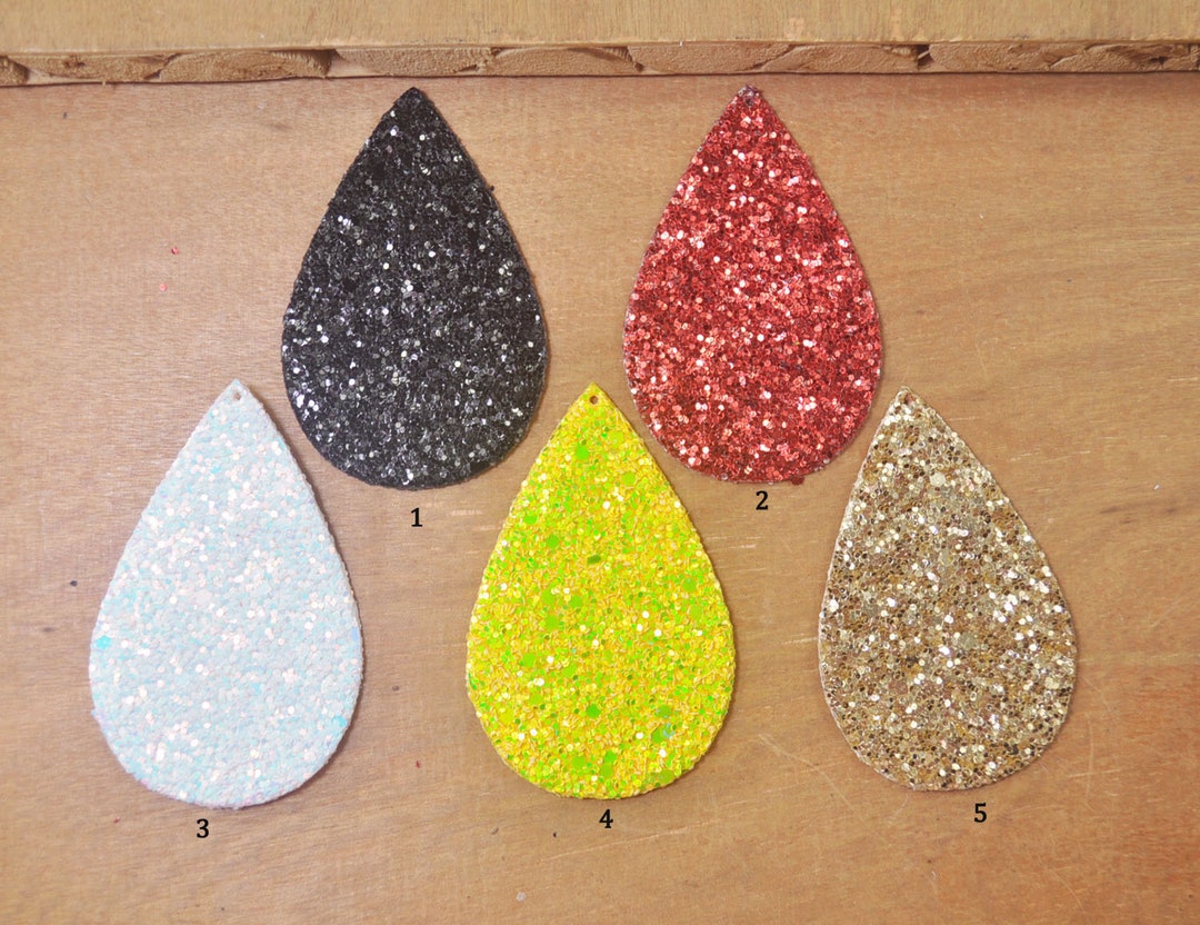 Large Teardrop,6/10/20/50pcs Mixed Color Glitter Leather Teardrops for ...