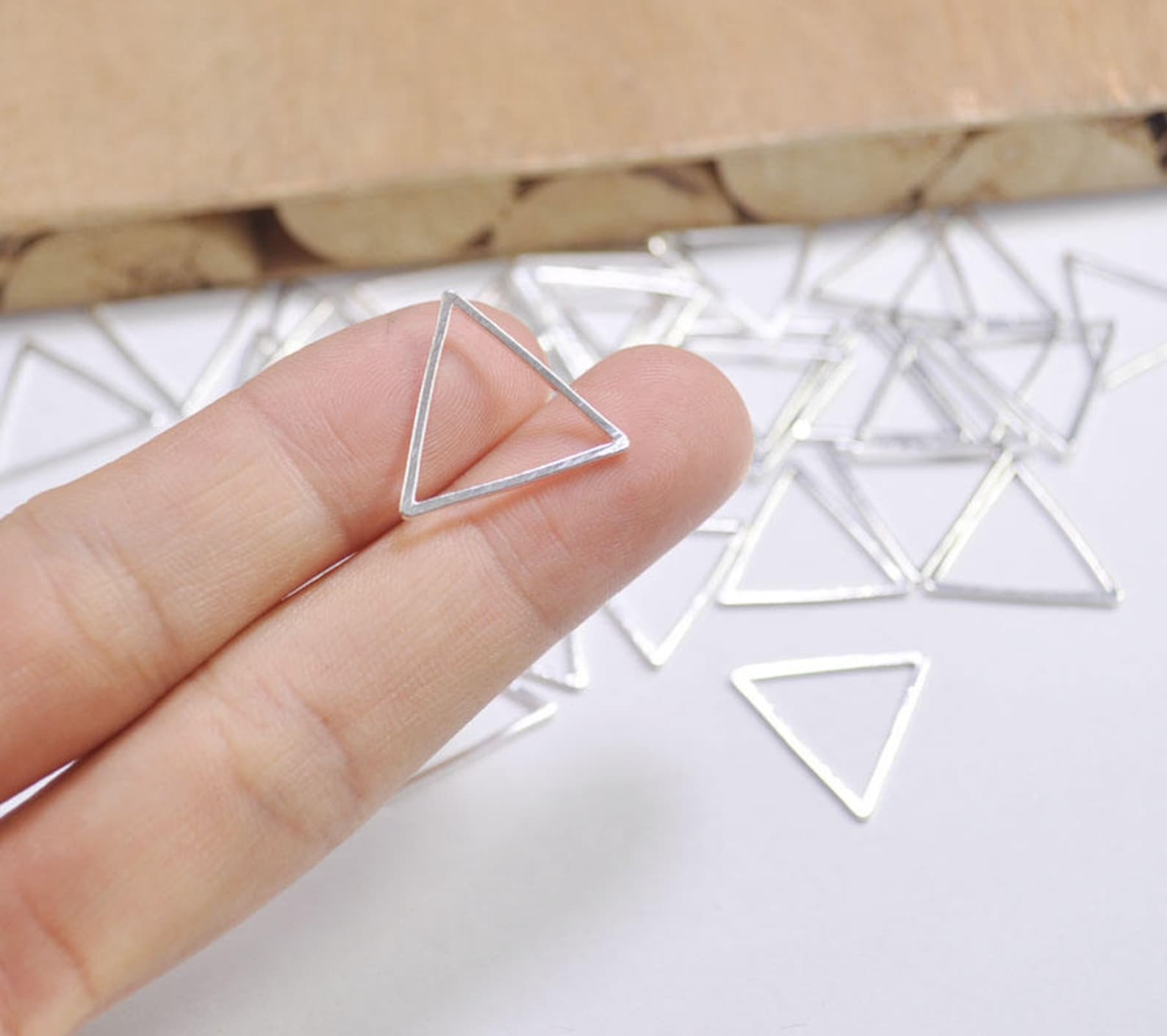 30pcs Silver Triangle Charmbrass Triangle Ringssilver Plated | Etsy