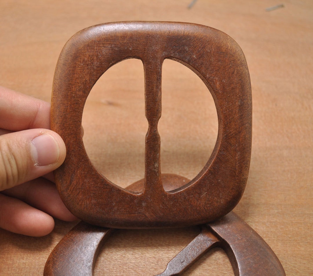 2pcs Big Wood Buckle,wood Buckle Square Button,wood Belt Buckles,brown ...