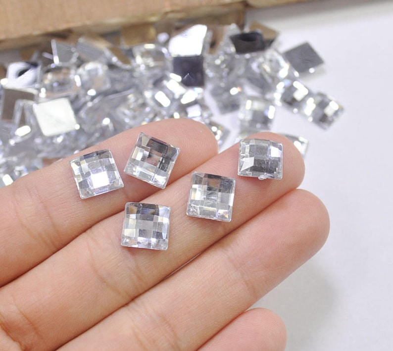 Transparent Acrylic Cube Box Square Loose Rhinestones Supply,10mm ...