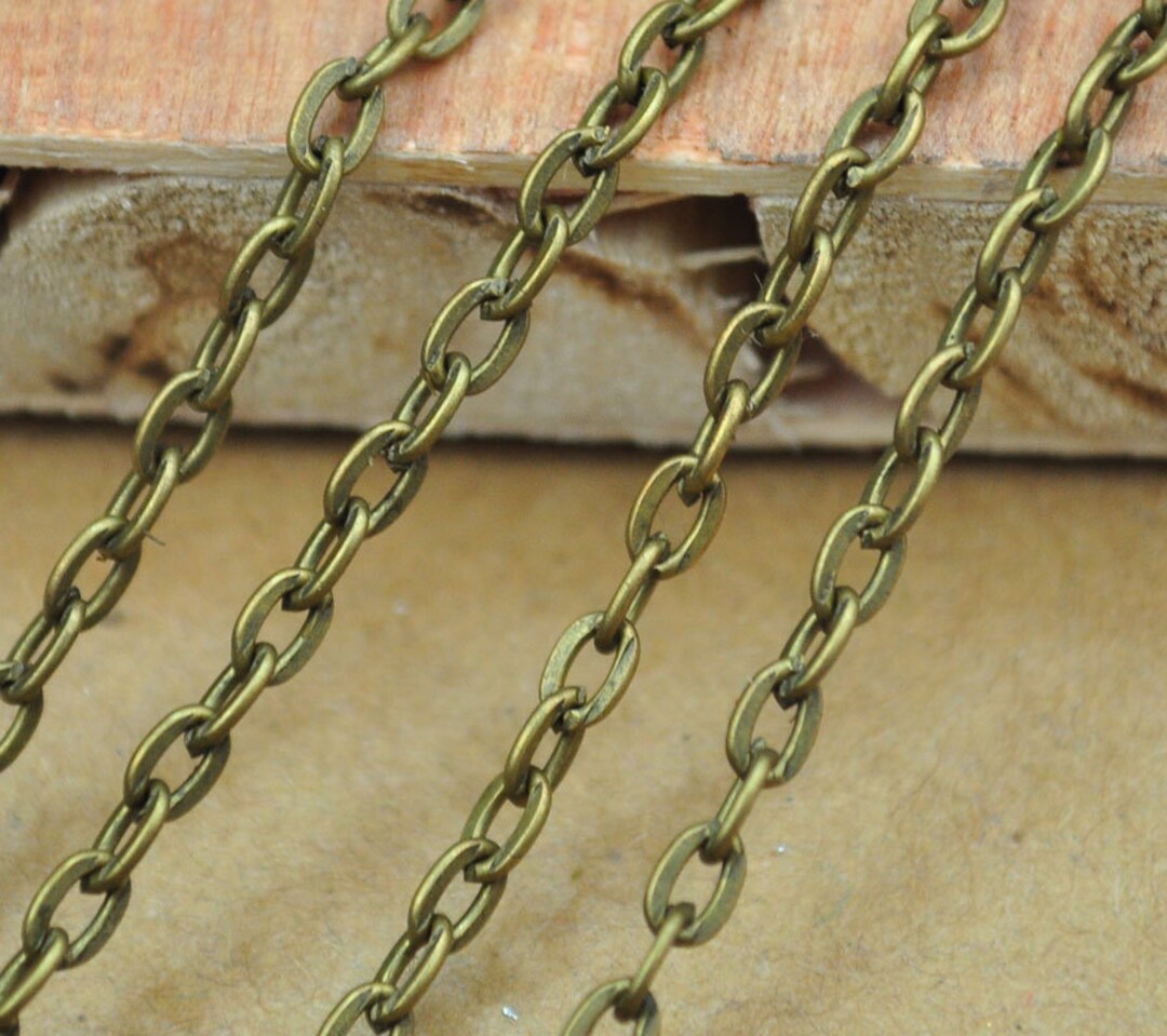 Chian,bronze Metal Chain 32ft (10meter) Antique Bronze Flat Cable Link ...