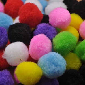 100pcs-30mm Mix Color Polyester Pom Poms - Craft Pom Poms - Ball Pom ...