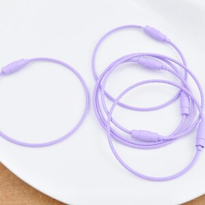 Light Purple Bulk Cable Keychain,1-100pcs Violet Stainless Steel Rope ...