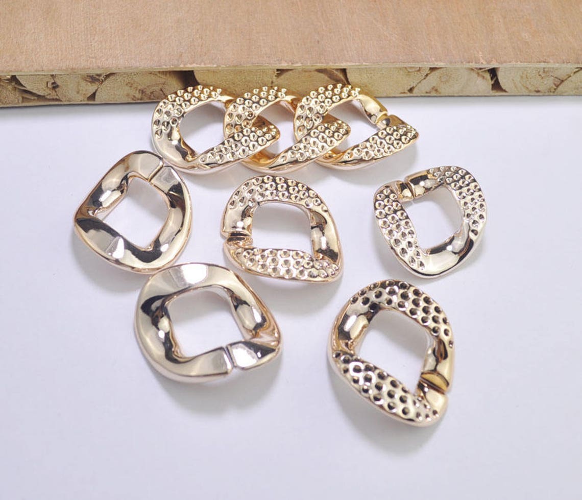 Plastics Chain/25pcs Gold Chunky Chain Links/acrylic - Etsy