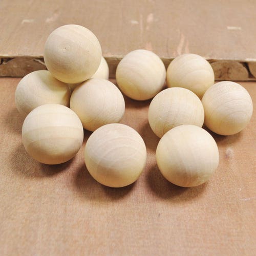 50 Pieces 25mm Natural Wooden Balls Large Wooden Balls - Etsy