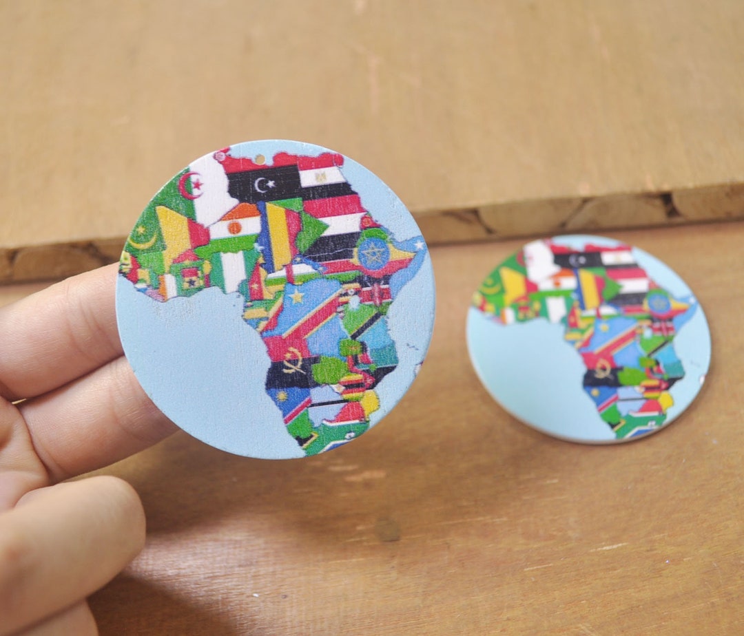 6pcs DIY Wooden Earrings,african Map Wood Earring,african Jewelry,flat ...