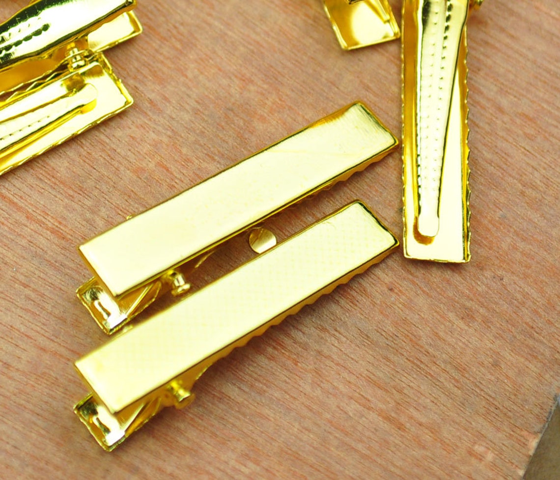 Hair Clipgold Hair Clips50pcs 41x7mm Gold Flat Metal Hair | Etsy