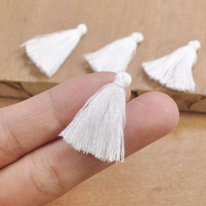 White Mini Tassels,50pcs 1.18"(30mm) Cotton Tassels,tiny Short Tassel ...
