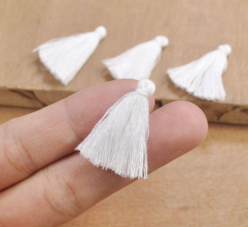 White Mini Tassels50pcs 1.1830mm Cotton TasselsTiny | Etsy