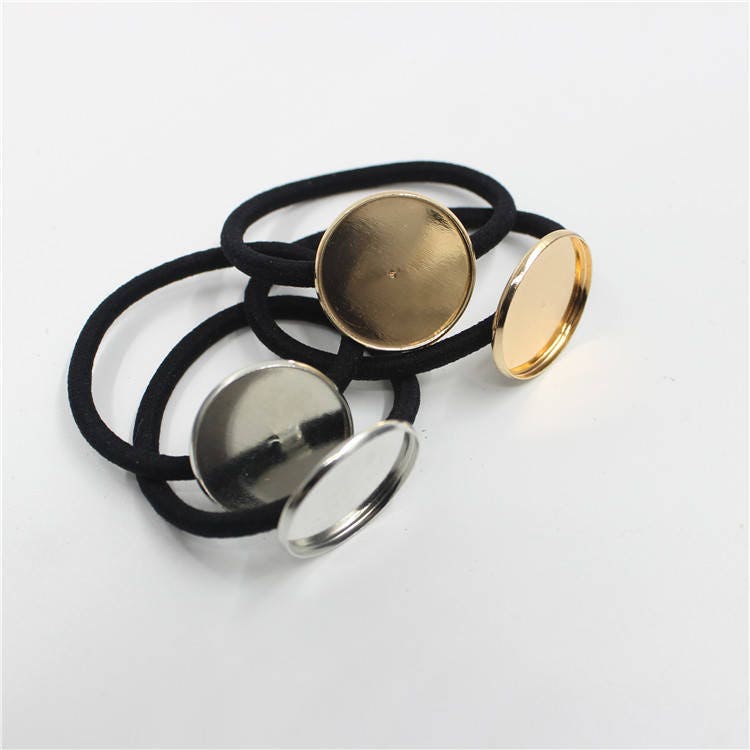 10pcs Hair Elastic Ring W/ 20mm/25mm KC Gold and White K Round | Etsy