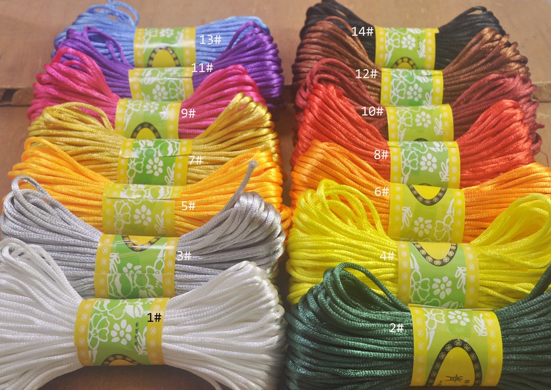 10/20 Yards 14 Colors Satin Rattail Cord,2mm Satin String,nylon Thread ...