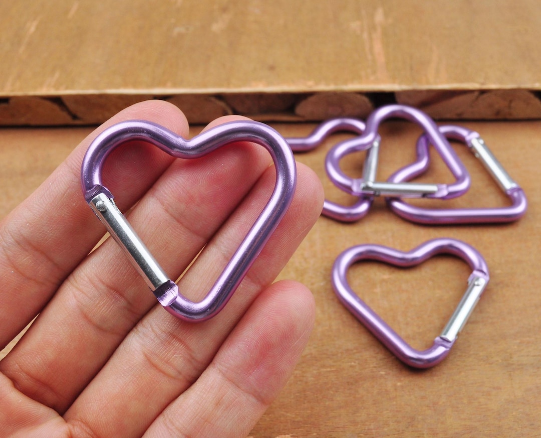 Light Pink Heart Carabiner Key Chain，aluminum Carabiner Clips,backpack ...