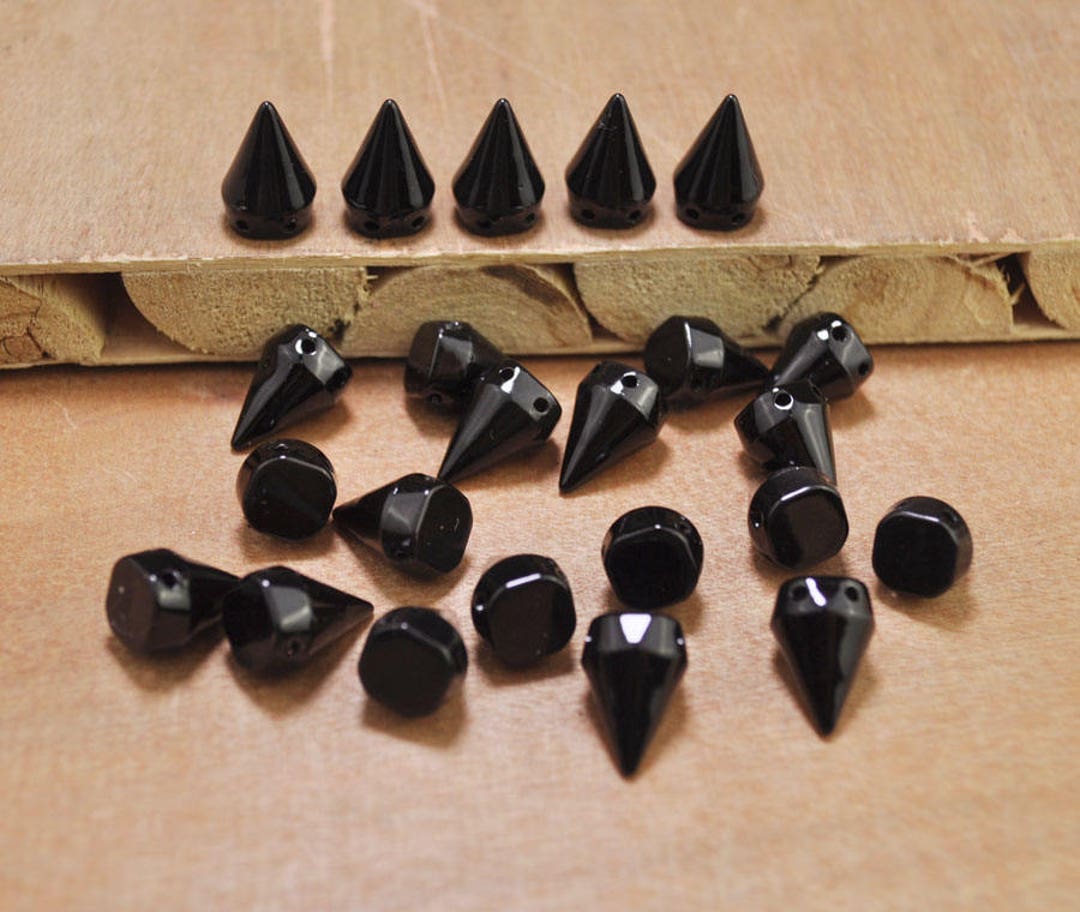 50pcs Black Spikes, Sew on Stud Spikes, Plastic Spikes, Flat Back ...