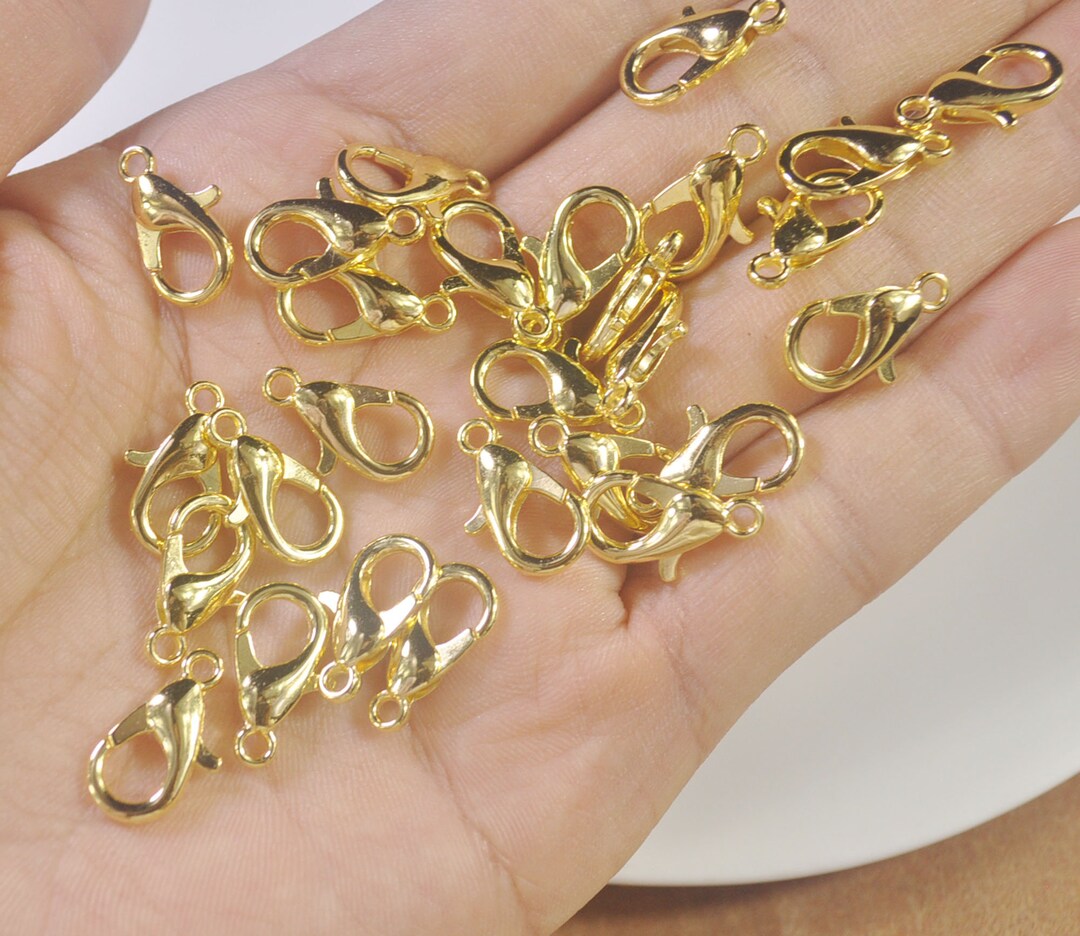 50 Pcs of Gold Plated Clasp Zinc Alloy Clasp,16mm Parrot Clasps, Gold ...