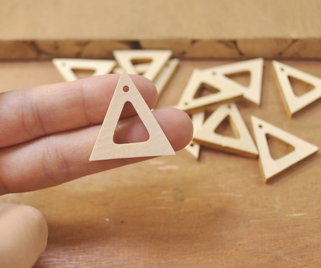 30 Wood Triangle Pendants,wooden Triangle Beads,triangle for Earrings ...