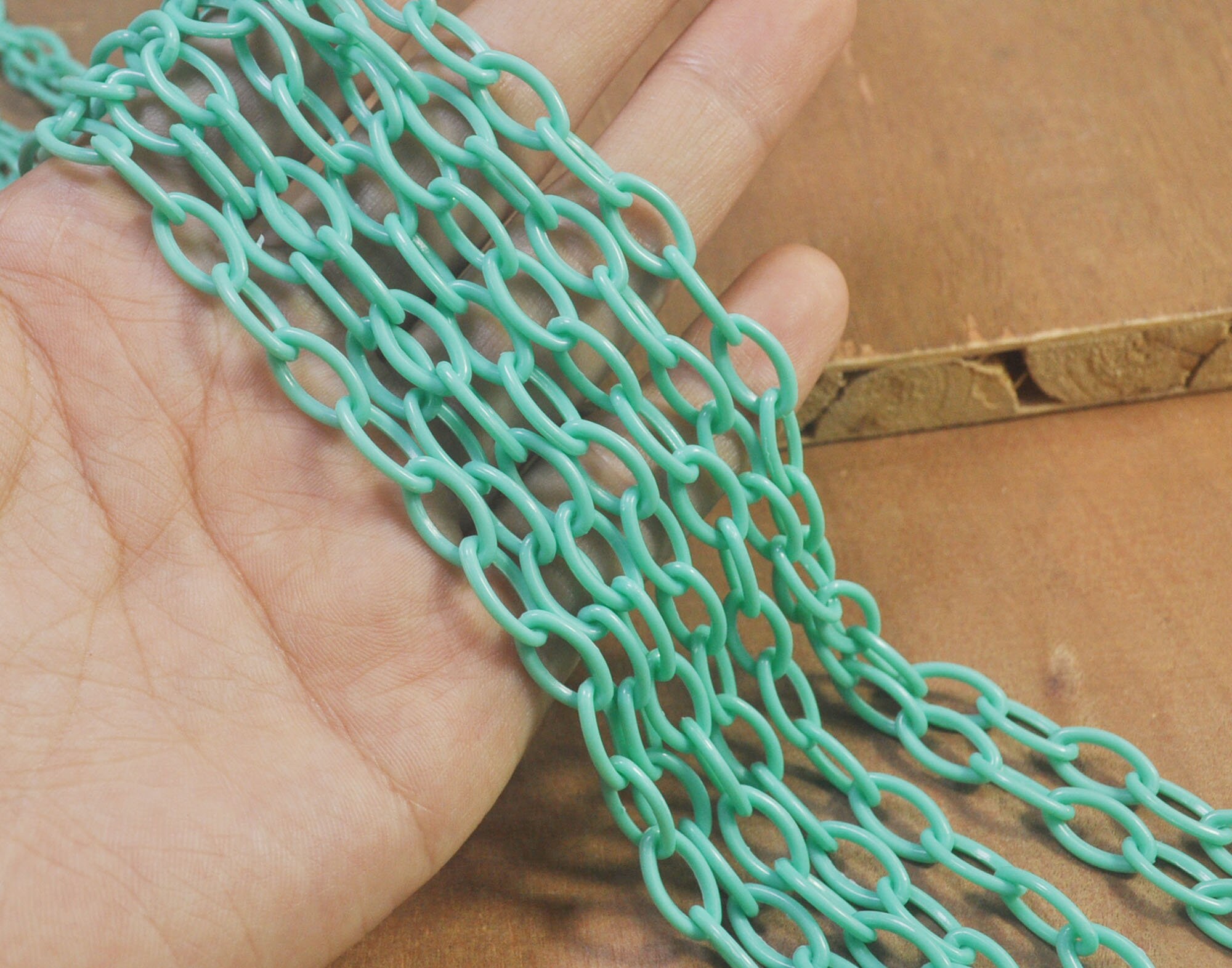 2-50pcs Colourful Plastic Chain,20 Inch, Acrylic Chain With Oval Links ...