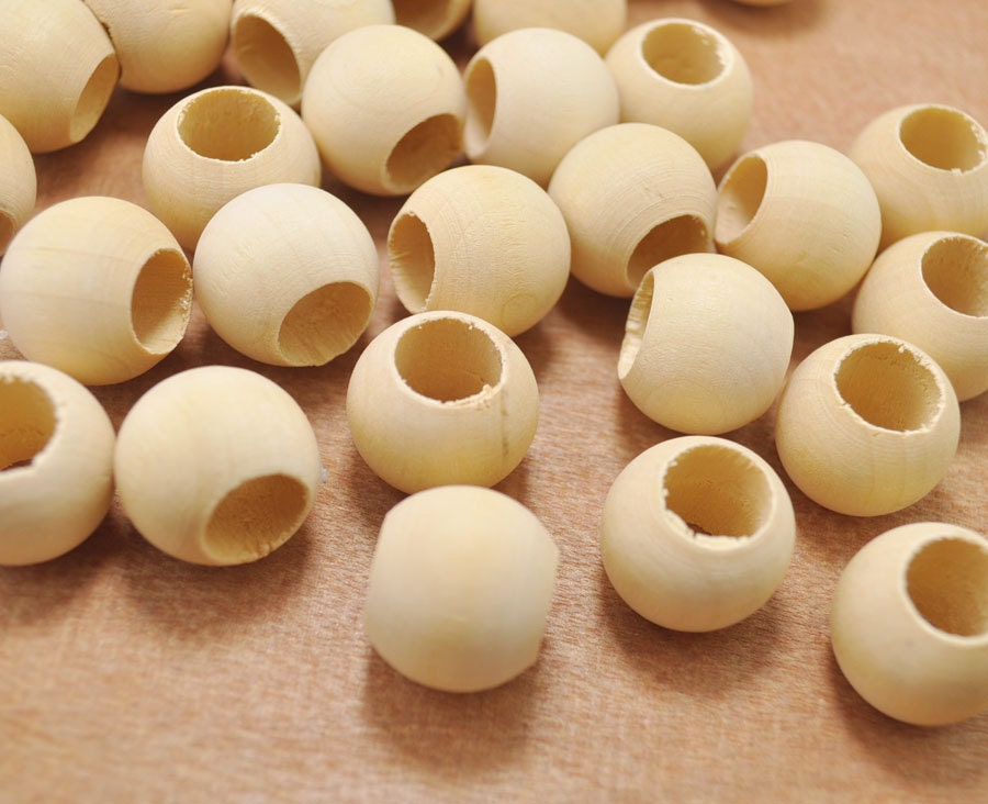 50 piece 20mm Large Round Wood Beads unfinished wood beads | Etsy