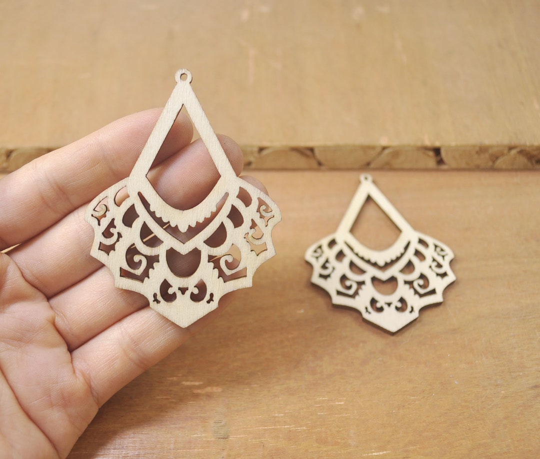 10pcs Wood Drop Pendants,natural Wood Earring Pendant,wooden Jewelry ...