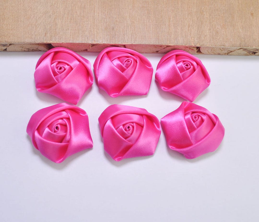 1.37" Silky Satin Roll Rosettes，30pcs Roseo Satin Roses,roseo Satin ...