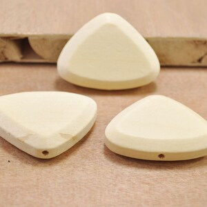 Natural Wood Bead,triangle Wooden Bead,10pcs Unfinished Triangle Flat ...