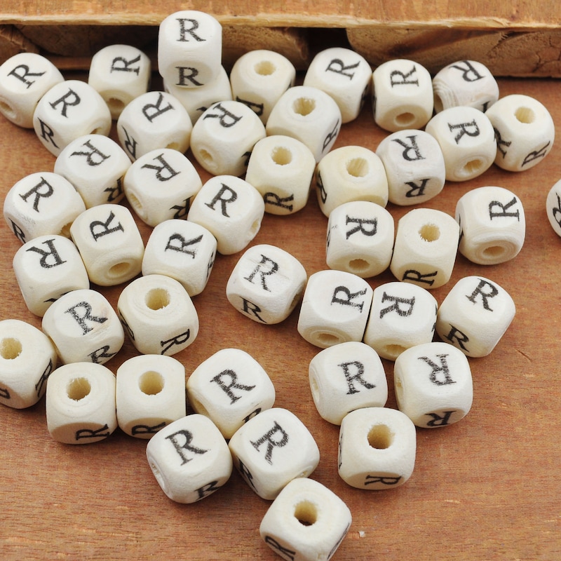 R Wood Beads - Etsy