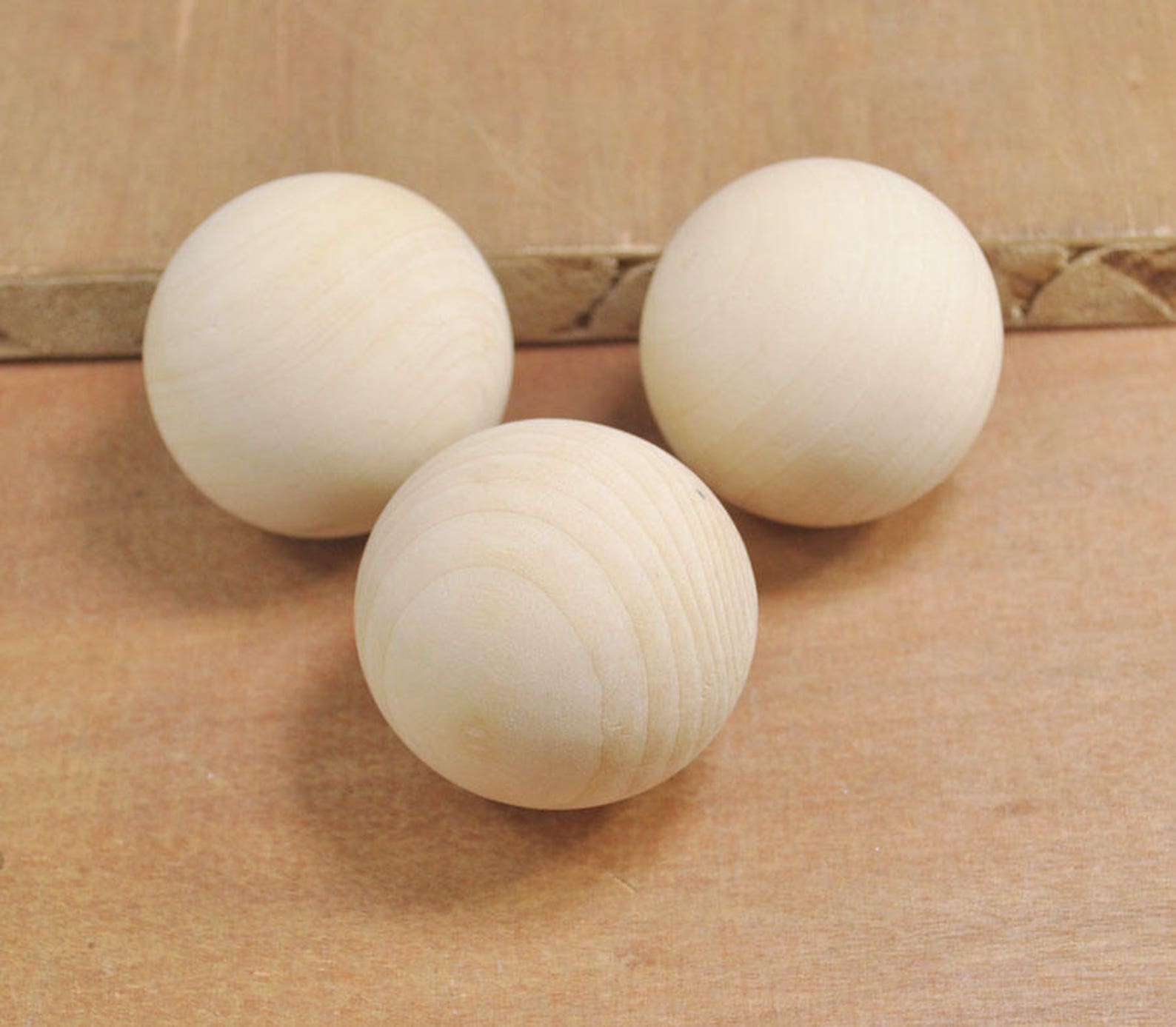 6 Pieces 40mm Natural Wooden Balls Large Wooden Balls - Etsy