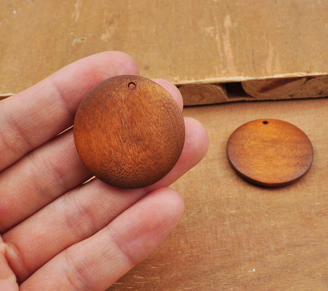 1.37" Natural Round Wood Pendant,10pcs/20pcs Unfinished Brown Round ...