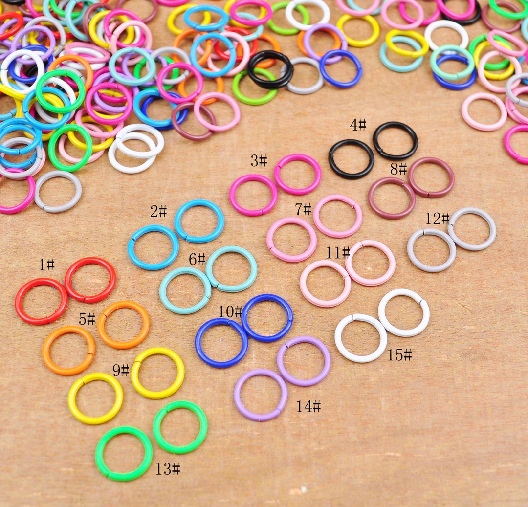 15 Colors Painted Metal Jump Rings,100, 300，500 or 1000 Pcs Bulk 8mm ...