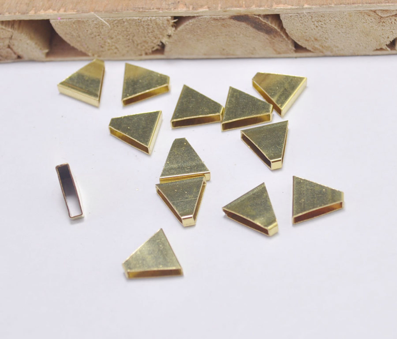 20pcs Raw Brass Triangle PendantRaw Brass Triangle Tube Bead | Etsy
