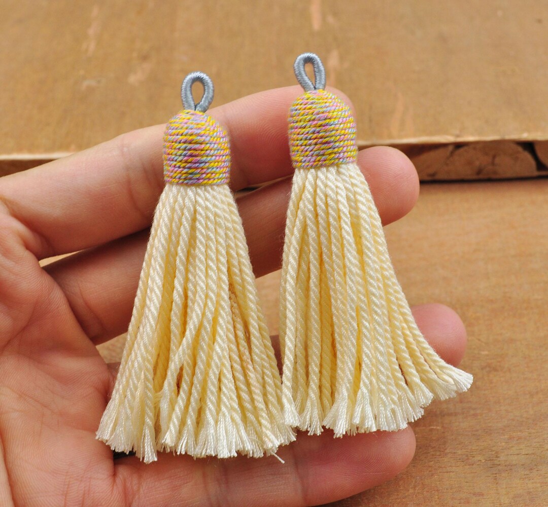1-100 Cream Tassels，2.75“ Tassel Cotton Boho Tassel,rope Tassels，tassel ...
