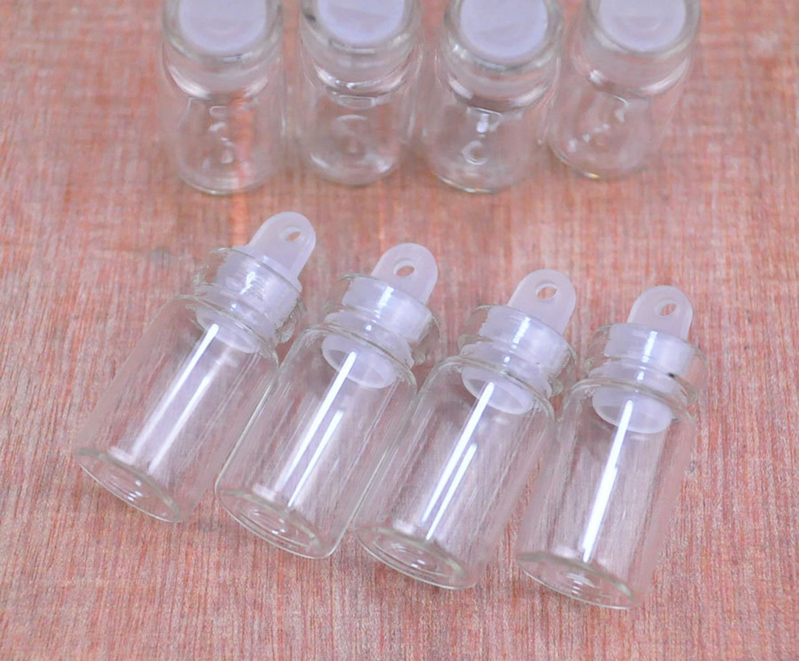 Glass Bottles 50pcs Miniature Small Glass Bottles With Plastic | Etsy
