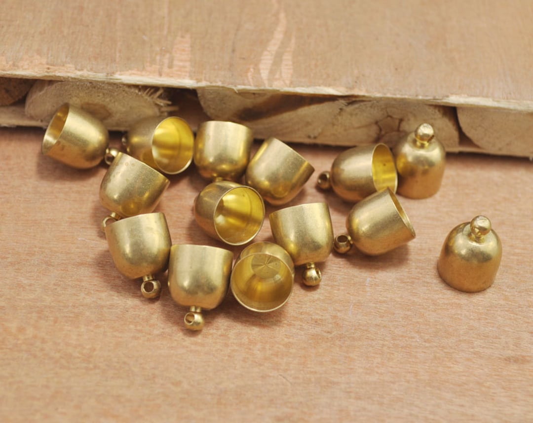 50pcs Raw Brass End Caps,metal End Cap Connectors,tassels Ends Cap With ...