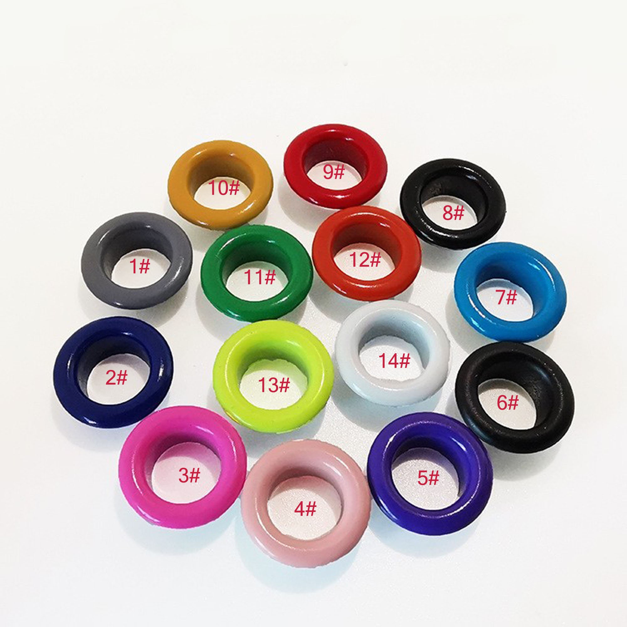 100pcs/pack Mixed Color Eyelets, 18 Colors Grommets Eyelets With ...