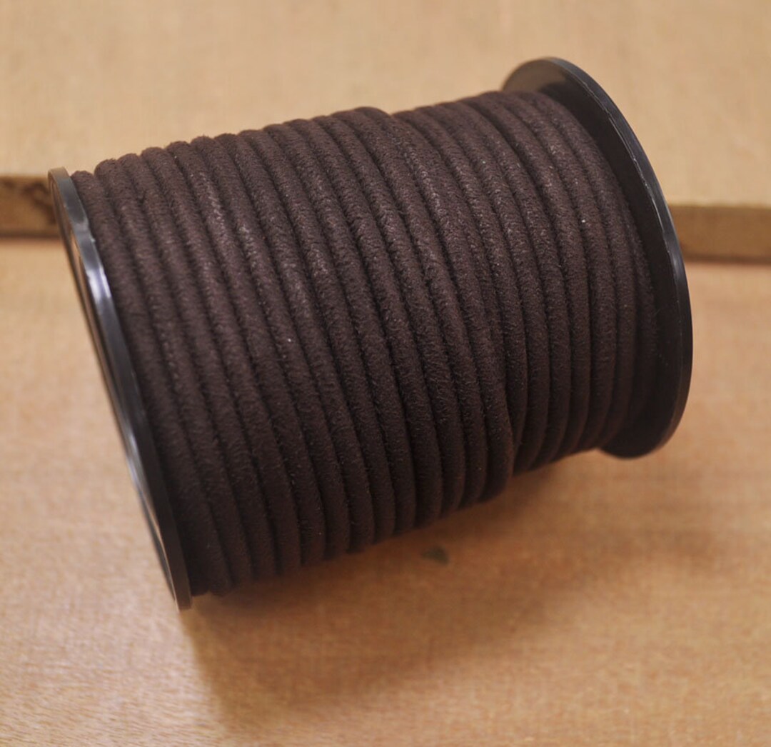 New!round Cord,1/2/3/4/5yards 3mm Black Coffee Faux Suede Cord Leather ...