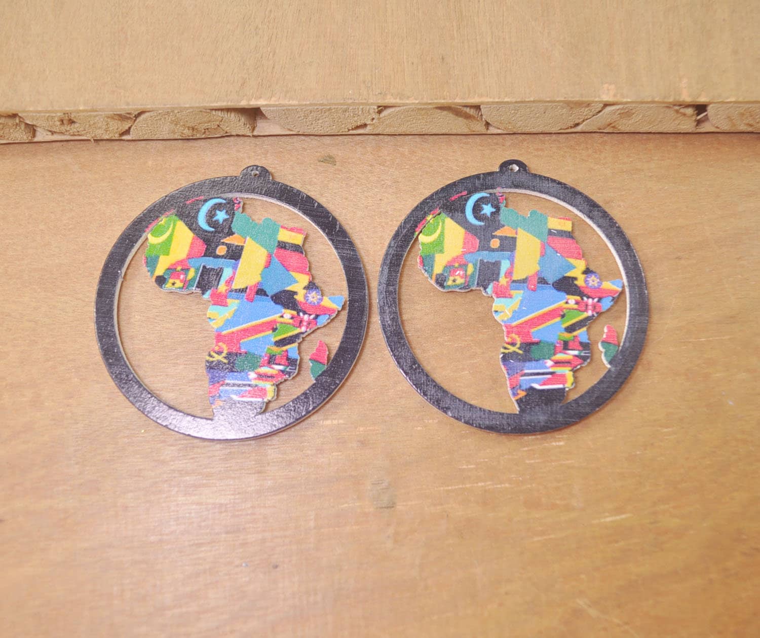 6pcs DIY Wooden Map Earringsafrican Wood Earringafrican Map - Etsy