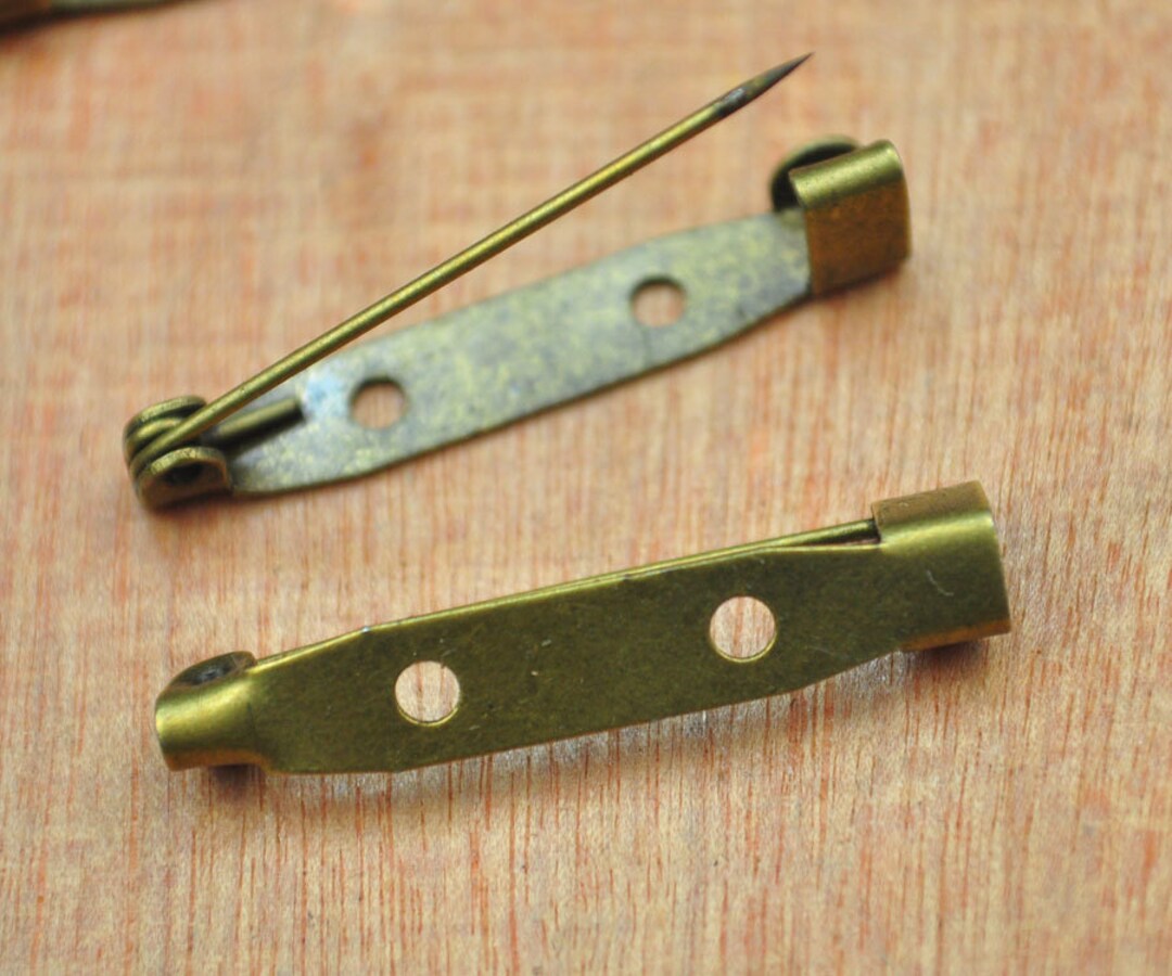 50pc Bronze Pin--antique Bronze Brooch Pin Back 30x5 Mm Metal Bar Pin ...