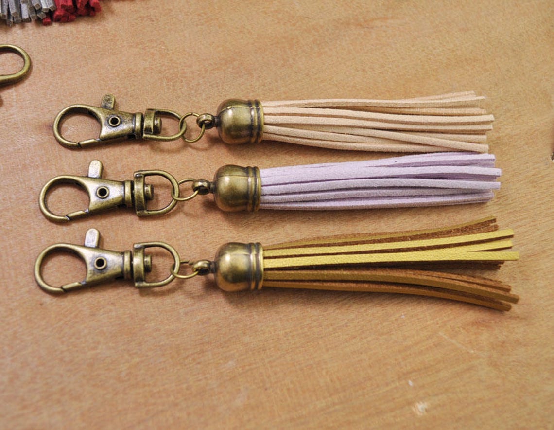 Wholesale Mixed Color Leather Tassel,bronze Plated Tassel Key Chain ...