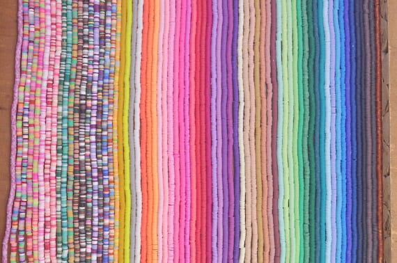 4mm Polymer Clay Disc Beads vinyl Beads 68 Colors Polymer Clay African Vinyl Disc Beads wholesale Polymer Clay DIY Making Jewelry Bead Etsy