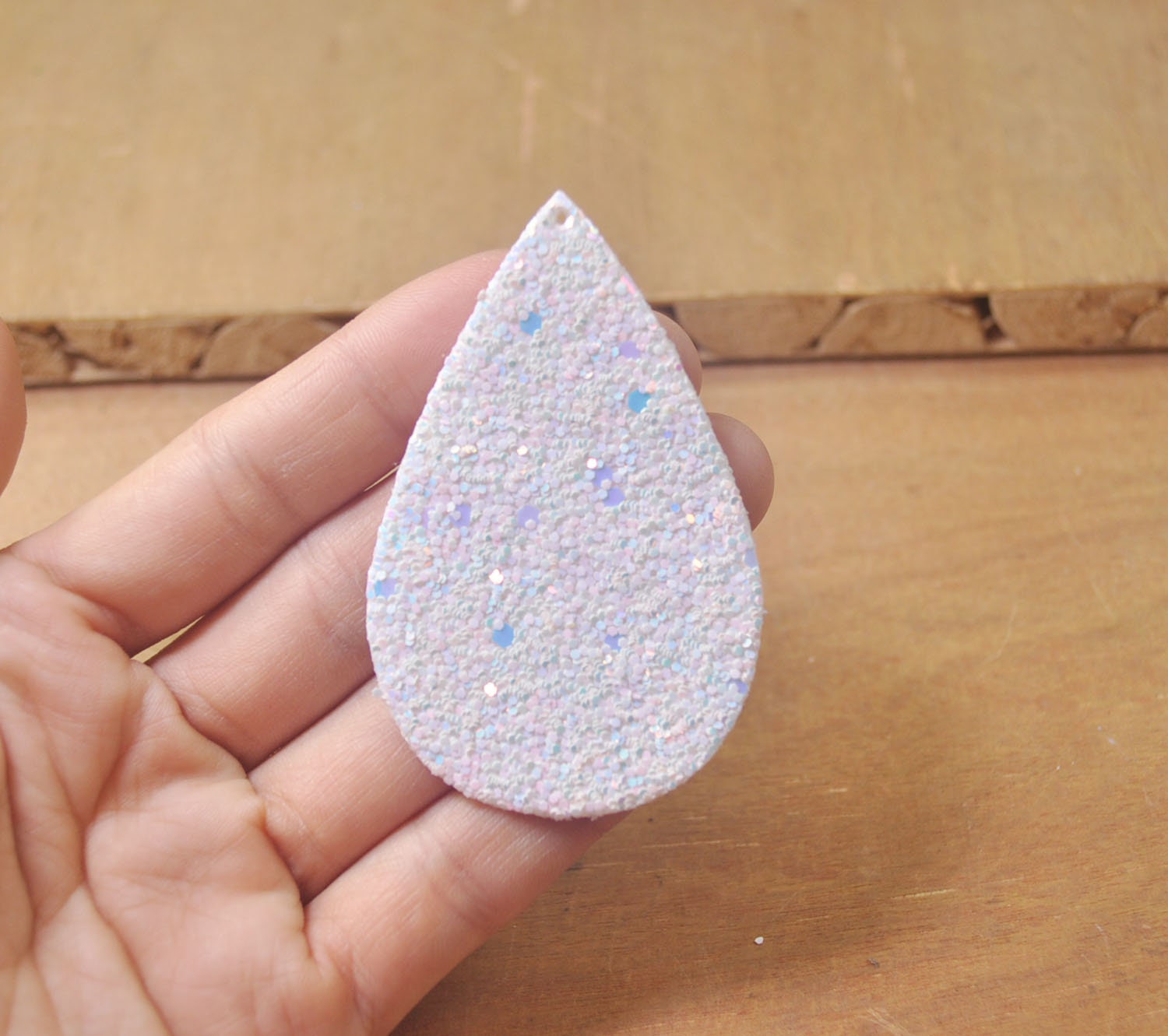 Large Teardrop6/10/20/50pcs Mixed Color Glitter Leather | Etsy