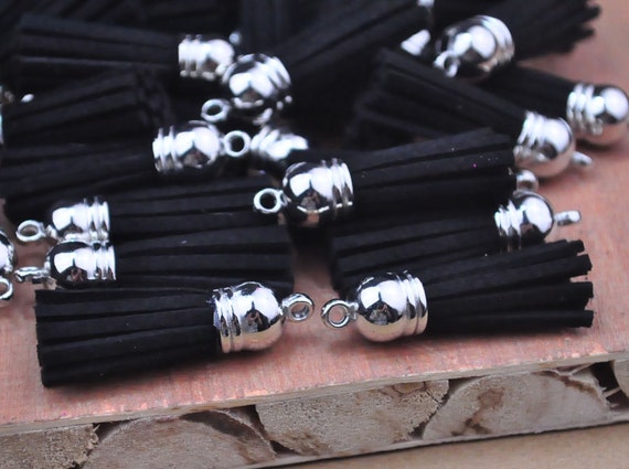 Fringe Tassel50pcs of Black Colors Imitation Leather Tassel | Etsy