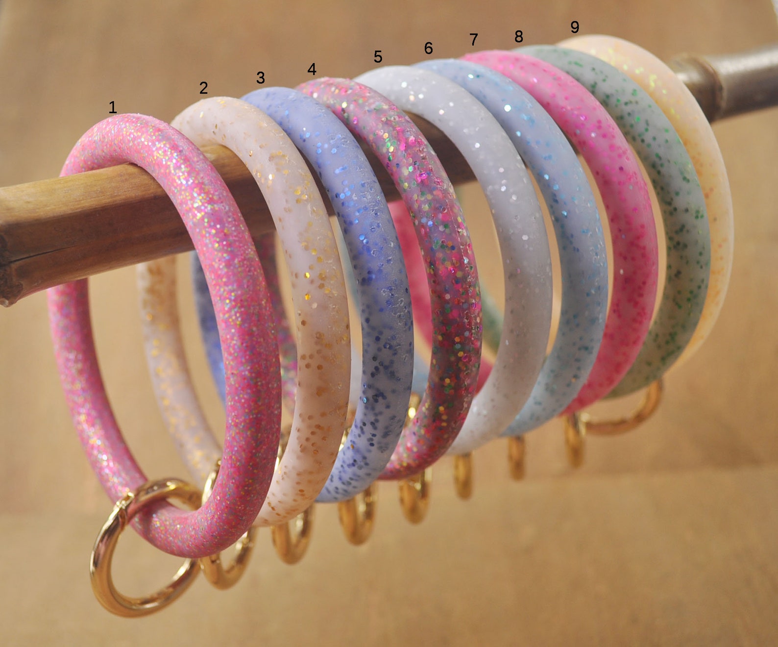 Free Shipping,1pc Glitter Silicone Bangle Bracelet Keychain,lanyard ...