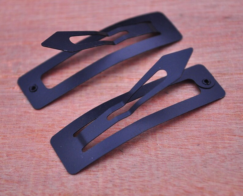 100PC 48MM Black Tone Square Snap Hair Clipsbaby Hair - Etsy