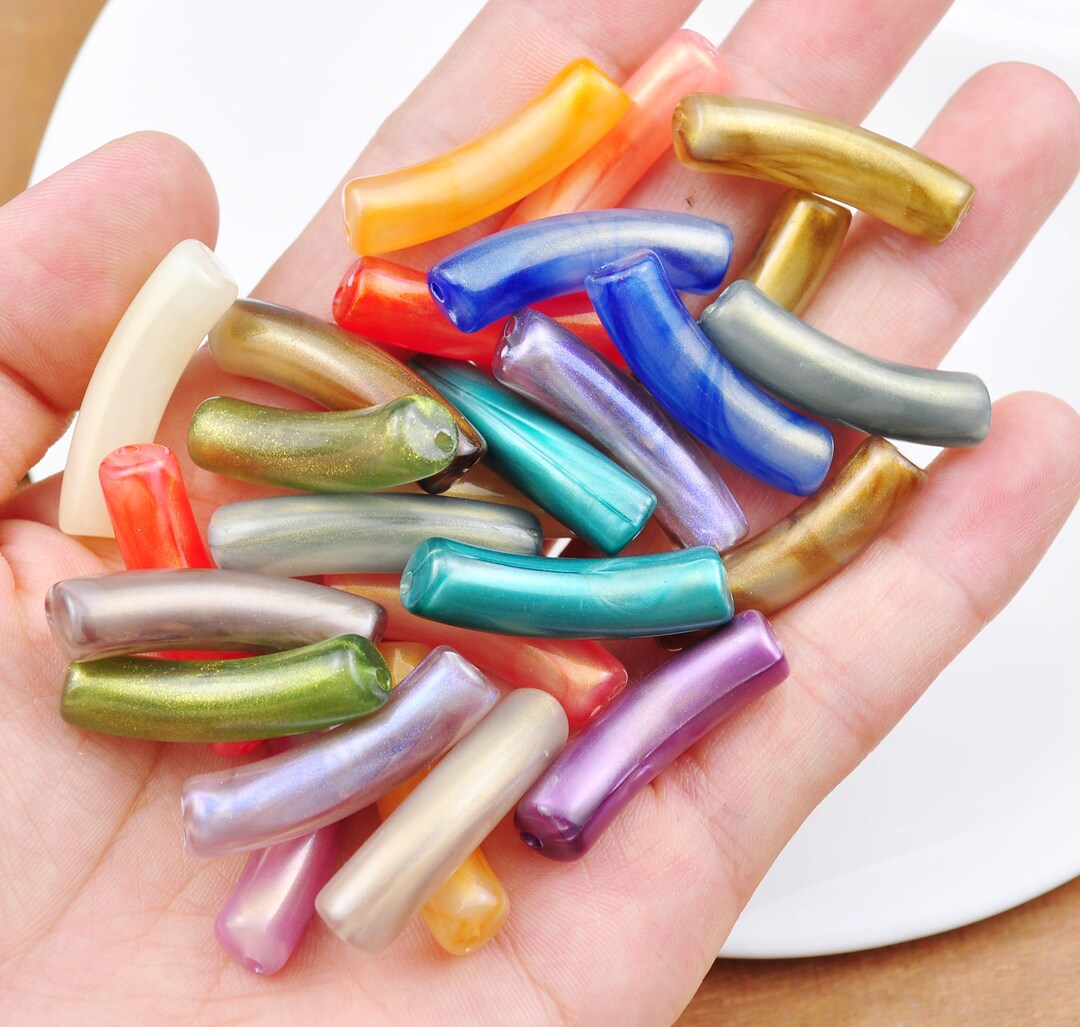 13 Colors,colorful Acrylic Tube Beads,bamboo Beads，1pcs-90pcs Skinny ...