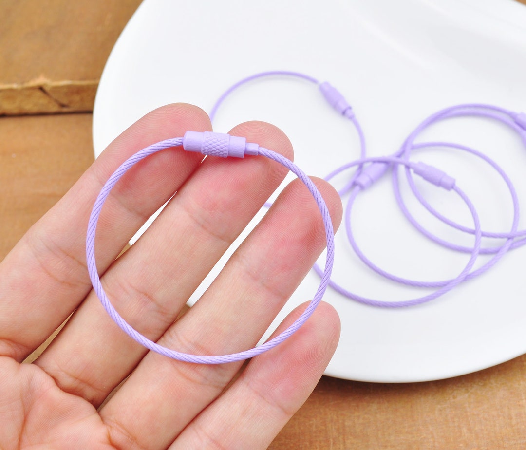 Light Purple Bulk Cable Keychain,1-100pcs Violet Stainless Steel Rope ...