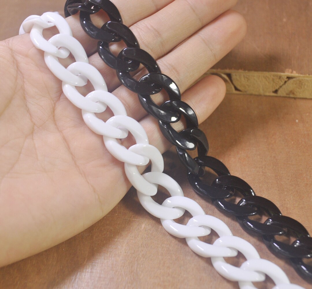 High Quality Black and White Plastic Chain,27.5“ Chunky Chain Links ...